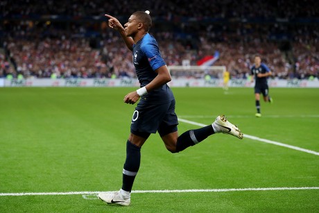 Kylian Mbappe France Celebrates Scoring 1st Editorial Stock Photo ...