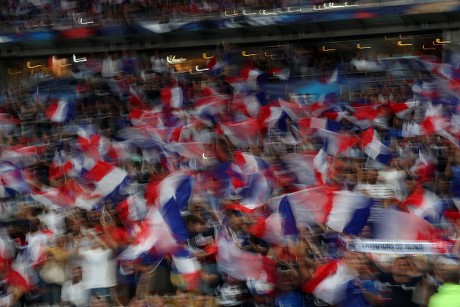 French Fans Wave Their Flags Editorial Stock Photo - Stock Image ...