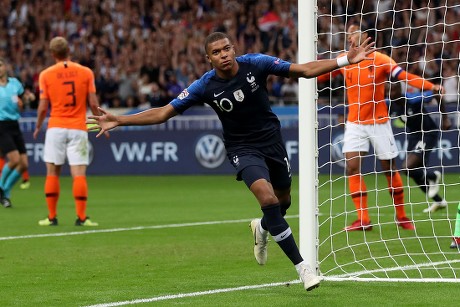 Kylian Mbappe France Celebrates Scoring 1st Editorial Stock Photo ...