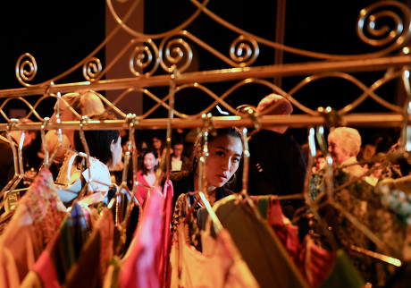 Fashionista Walks Through Bazaar Set On Editorial Stock Photo - Stock ...