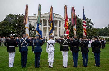 Military Color Guard Presents Flag Staff Editorial Stock Photo - Stock ...