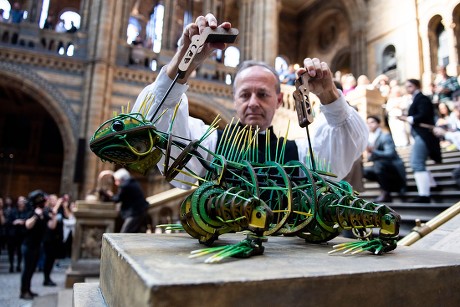 Puppeteer Poses Photographers During Press Preview Editorial Stock ...