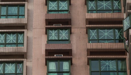 Windows Residential Building Taped Preparation Arrival Editorial Stock ...