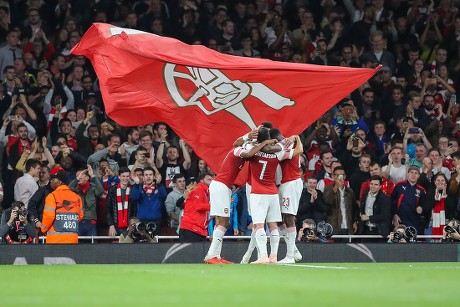 Arsenal Celebrate First Goal Match Scored Editorial Stock Photo - Stock ...