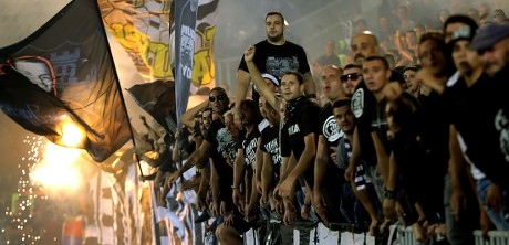 Fc Partizan Belgrade Supporters Wave Flags Editorial Stock Photo ...
