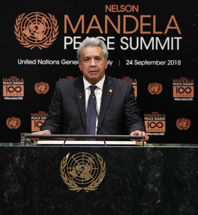 Ecuadoran President Lenin Moreno Speaks Nelson Editorial Stock Photo ...