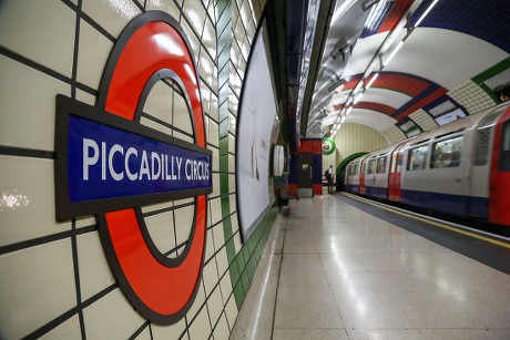 Piccadilly Line Train Arrives Piccadilly Circus Editorial Stock Photo ...