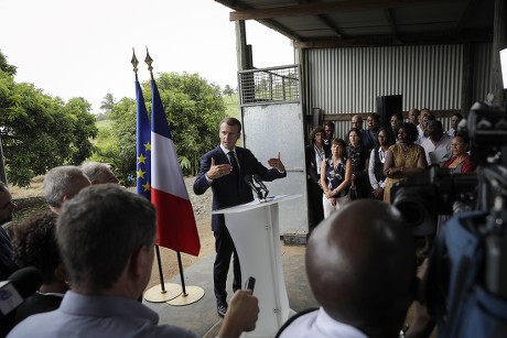 French President Emmanuel Macron visits French Antilles, Morne-Rouge ...