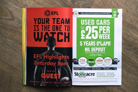 Efl Advert Match Day Programme Editorial Stock Photo - Stock Image ...