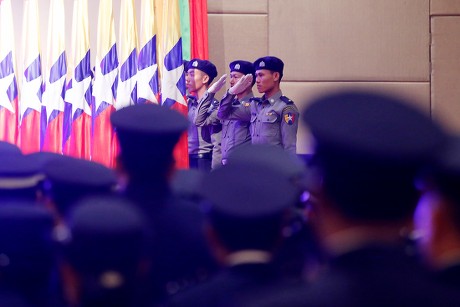 Members Myanmar Police Force Attend Ceremony Editorial Stock Photo ...