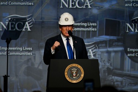 US President at National Electrical Contractors Convention, in ...