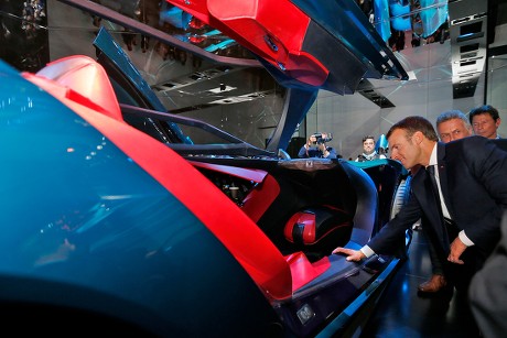 French President Emmanuel Macron Visits Stand Editorial Stock Photo ...