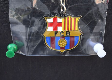 Fc Barcelona Key Ring On Display Editorial Stock Photo - Stock Image ...