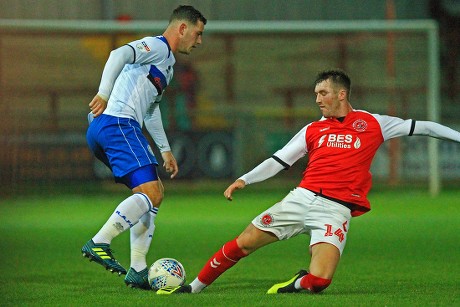 Dan Adshead Challenges Ball During Efl Editorial Stock Photo - Stock ...