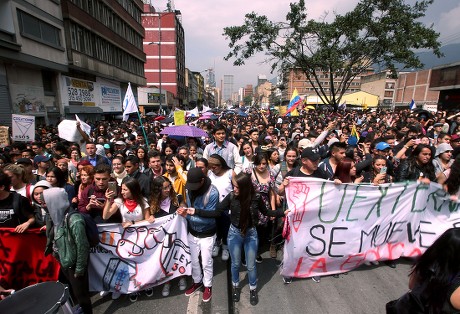 Hundreds People Participate Student Mobilization Bogota Editorial Stock ...