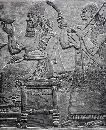 Ashurnasirpal Ii On Throne Ashur Guardian Editorial Stock Photo - Stock ...