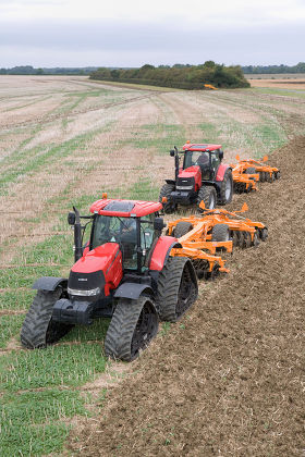 Two Case Tractors Cultivating Stubble Editorial Stock Photo - Stock ...