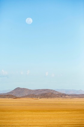 Barren Landscape Mountains Full Moon Near Editorial Stock Photo - Stock ...