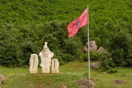 Skanderbeg Monument Gurret Skenderbeut Near Bulqiza Editorial Stock ...