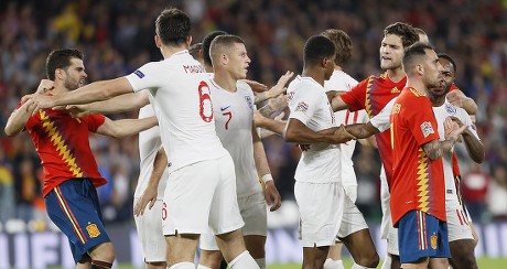 Spains Englands Players Brawl Against Each Editorial Stock Photo ...