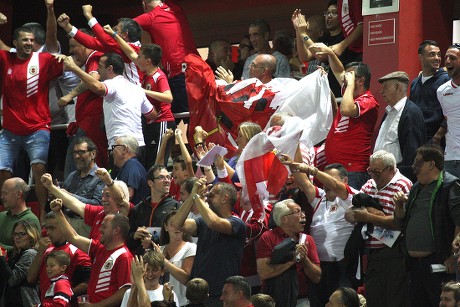 Gibraltars Fans Cheer On Their Team Editorial Stock Photo - Stock Image ...