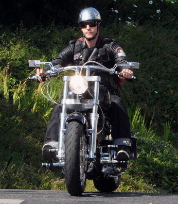 Justin Timberlake riding his motorcycle in Los Angeles, America - 13 ...
