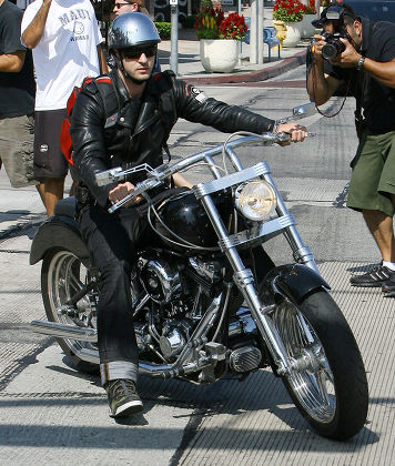 Justin Timberlake riding his motorcycle in Los Angeles, America - 13 ...