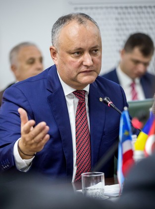 President Moldova Igor Dodon Gestures During Editorial Stock Photo ...