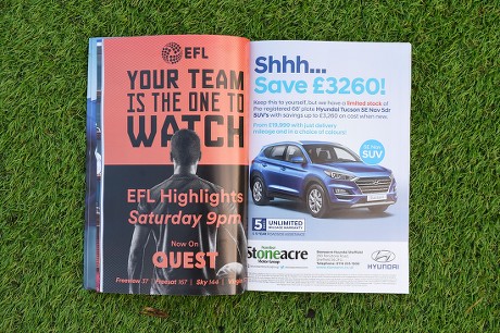 Efl Advert Match Day Programme Editorial Stock Photo - Stock Image ...