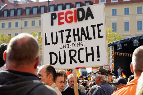 __COUNT__ Four year anniversary of Pegida movement in Dresden, Germany ...
