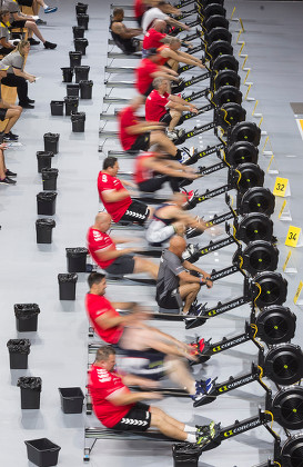 Competitors Seen During Indoor Rowing Event Editorial Stock Photo ...