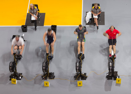 Competitors Seen During Indoor Rowing Event Editorial Stock Photo ...
