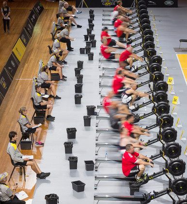 Competitors Seen During Indoor Rowing Event Editorial Stock Photo ...
