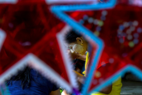 Myanmar Women Make Paper Lantern Thadinkyut Editorial Stock Photo ...