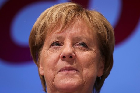 German Chancellor Angela Merkel Gives Speech Editorial Stock Photo ...