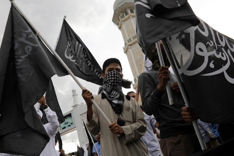 Islamic Activists Tawheed Flags Hold Rally Editorial Stock Photo ...