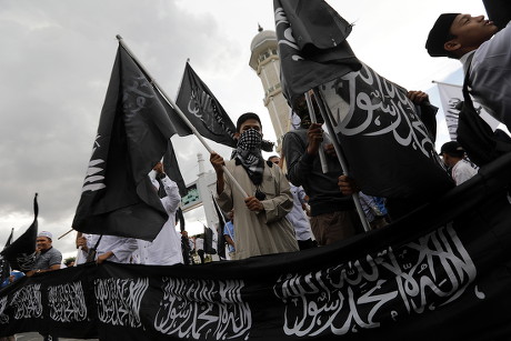 Islamic Activists Tawheed Flags Hold Rally Editorial Stock Photo ...