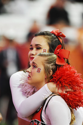 Nc State Cheerleaders Look On During Editorial Stock Photo - Stock ...