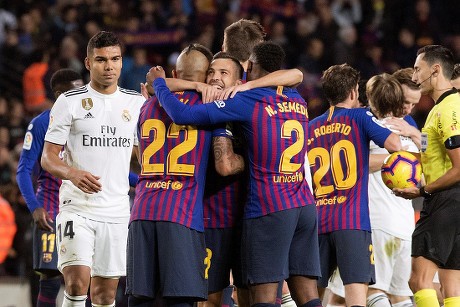 Fc Barcelonas Player Celebrate Their Win Editorial Stock Photo - Stock ...
