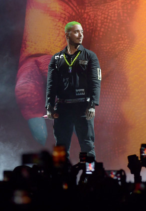 J Balvin in concert, Miami Beach, Florida, USA - 28 Oct 2018 Stock ...