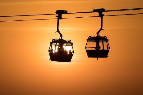 Visitors Ride Cable Car Sunset Hong Editorial Stock Photo - Stock Image ...
