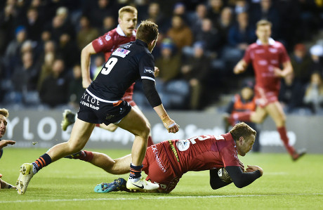 Paul Asquith Scarlets Gathers Kick Through Editorial Stock Photo ...