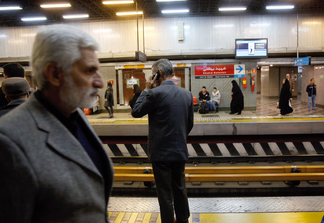 Iranians Wait Train Subway Station Tehran Editorial Stock Photo - Stock ...