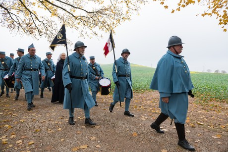 Reenactors Leave Ceremony Tribute French Soldiers Editorial Stock Photo ...