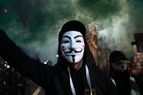 Protesters Central London During Million Mask Editorial Stock Photo ...