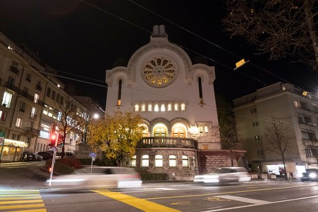 Lausanne Synagogue Illuminated Commemorate 80th Anniversary Editorial ...