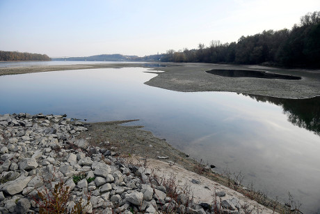 Extreme Low Water Level River Danube Editorial Stock Photo - Stock ...