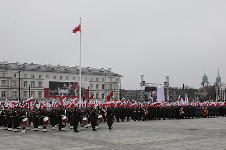 Polish Soldiers Sing Polish National Anthem Editorial Stock Photo ...