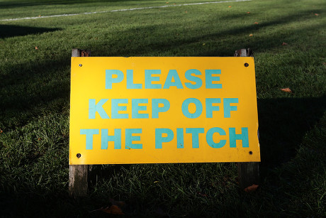 Please Keep Off Pitch Sign During Editorial Stock Photo - Stock Image ...