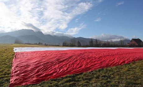 Giant Polish National Flag Seen Lipki Editorial Stock Photo - Stock ...